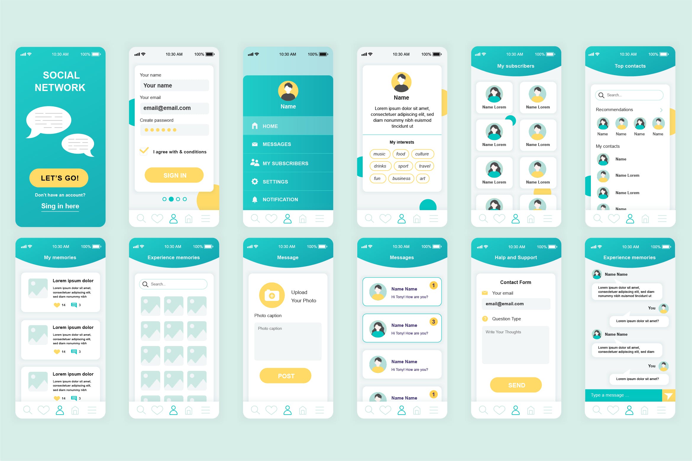  APP UI Social Network Mobile App UI Kit 