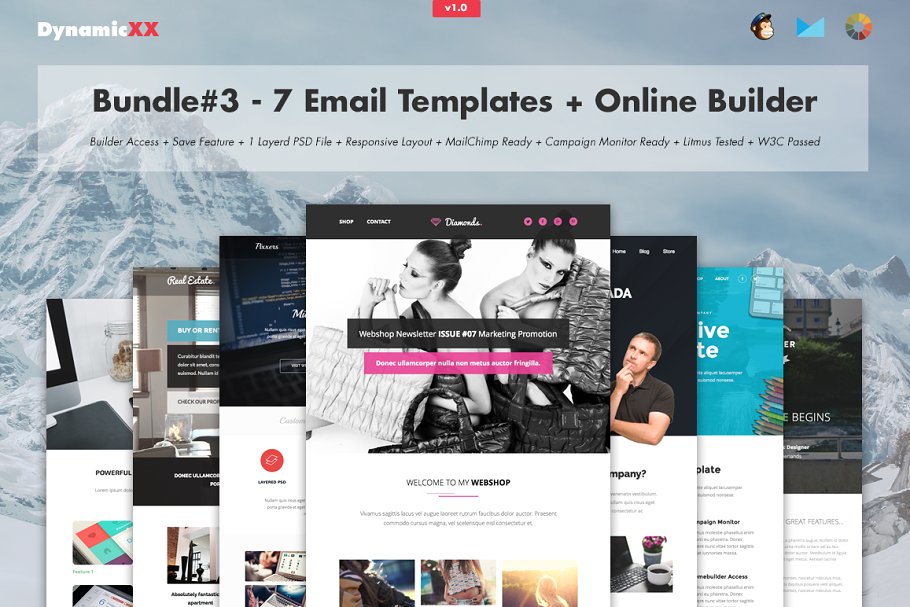 7 EDM Bundle 3 7 Email Templates Builder 